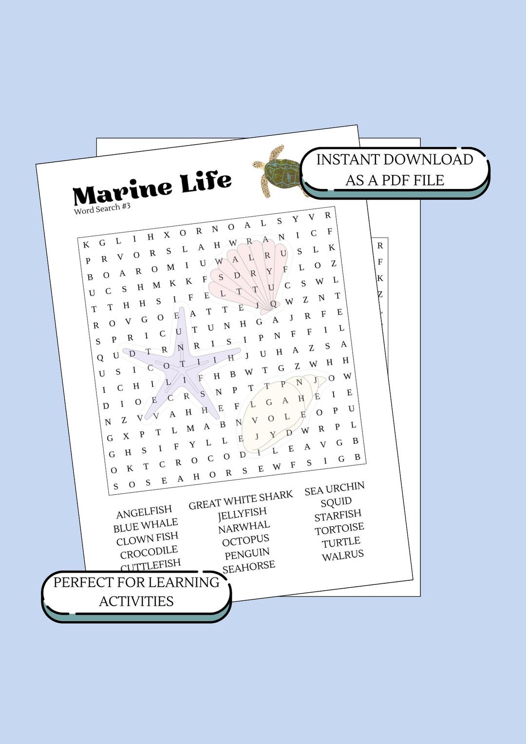 Marine Life - Word Search Activity | Fun Puzzle Activities | Printable ...