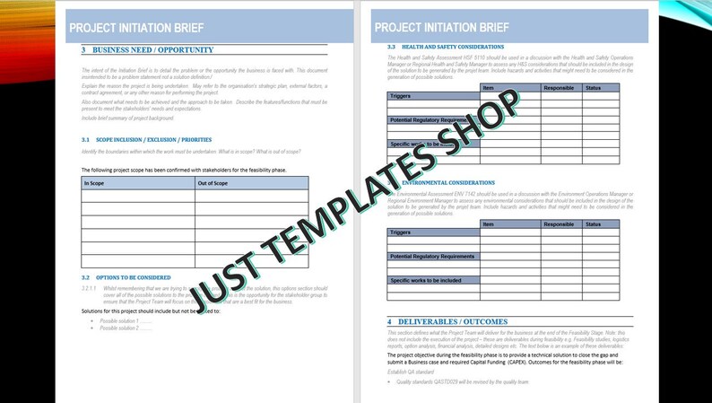 Project Initiation Brief Template - Etsy