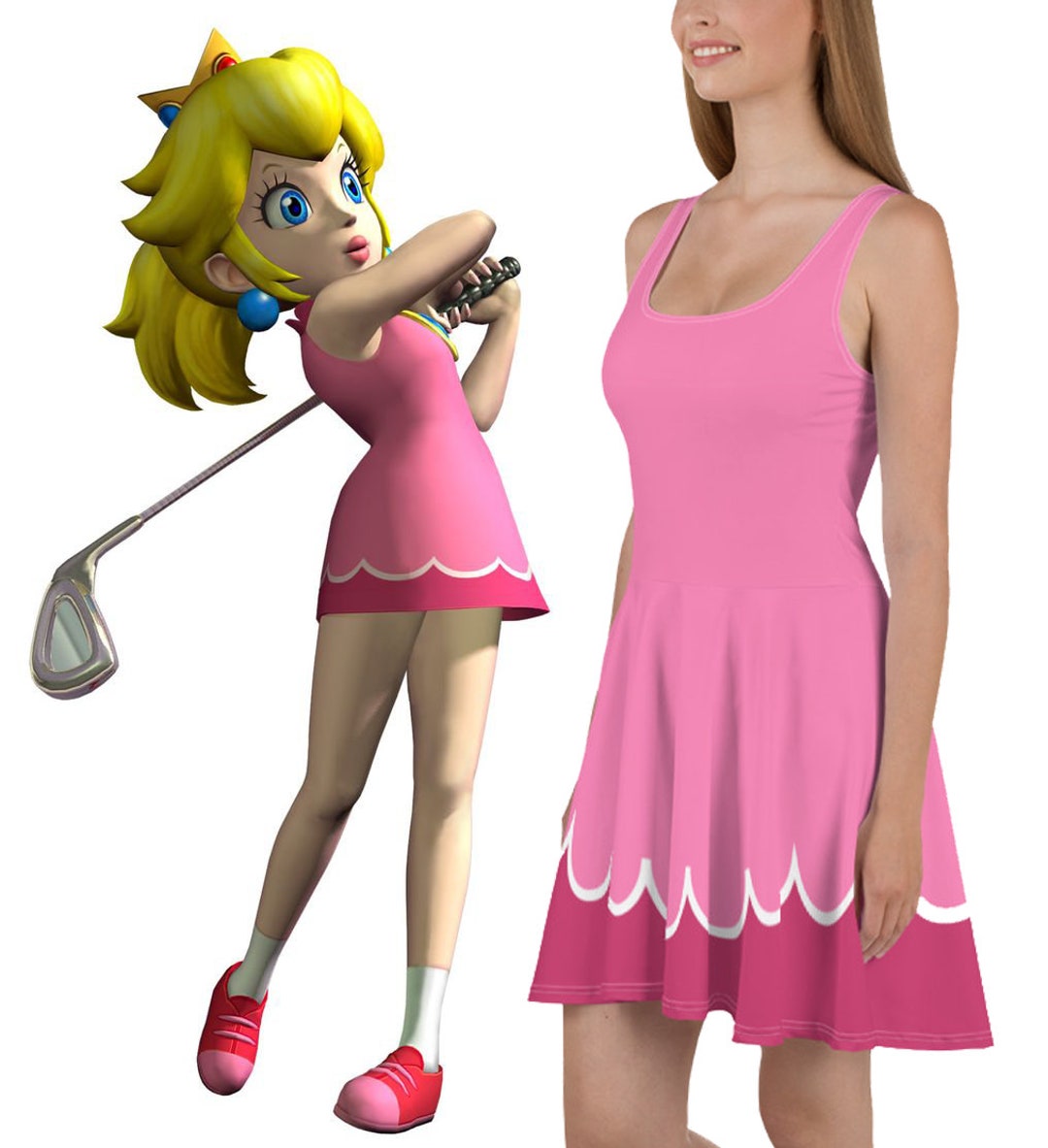 Princess Peach Adult Skater Dress - Etsy