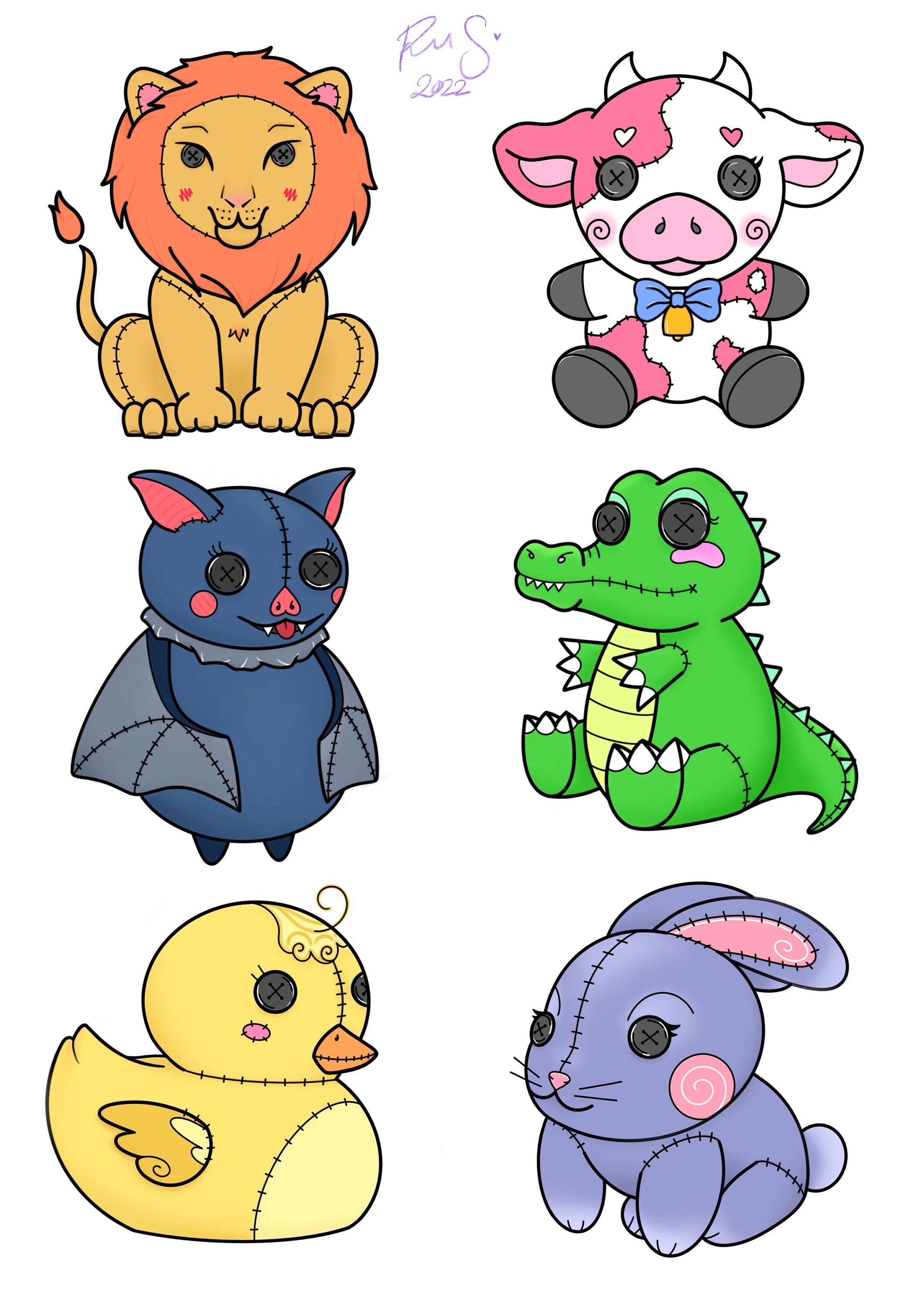 Plushie Stickers - Etsy