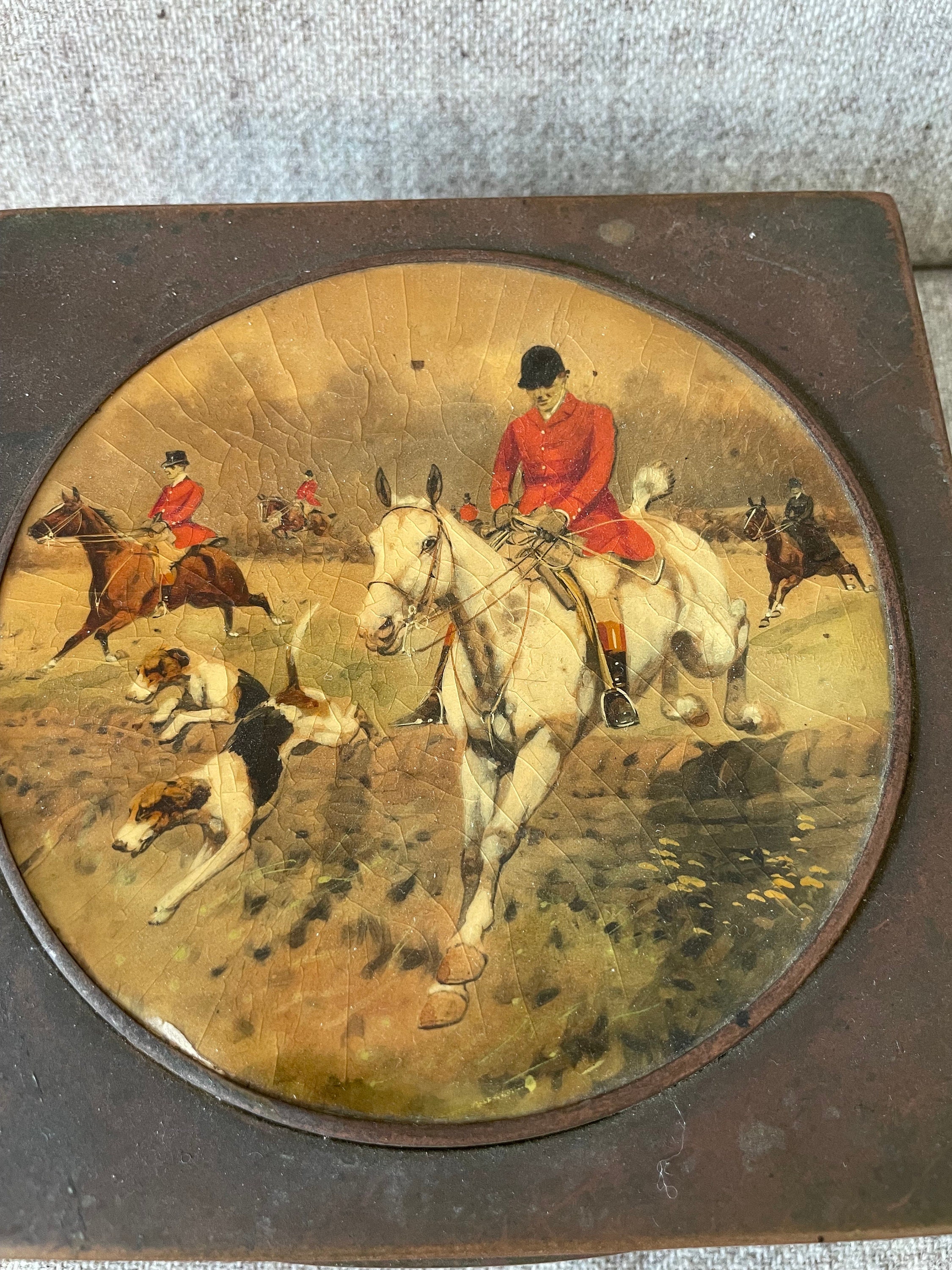 English Fox Hunt Scene Wooden Wrapped in Brass Cigar Box. - Etsy