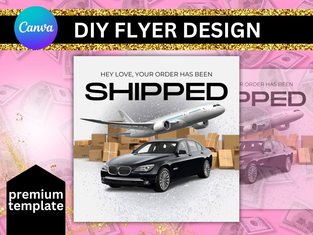 Orders Shipped Flyer, DIY Flyer Template Design, Shipping Label Flyer ...