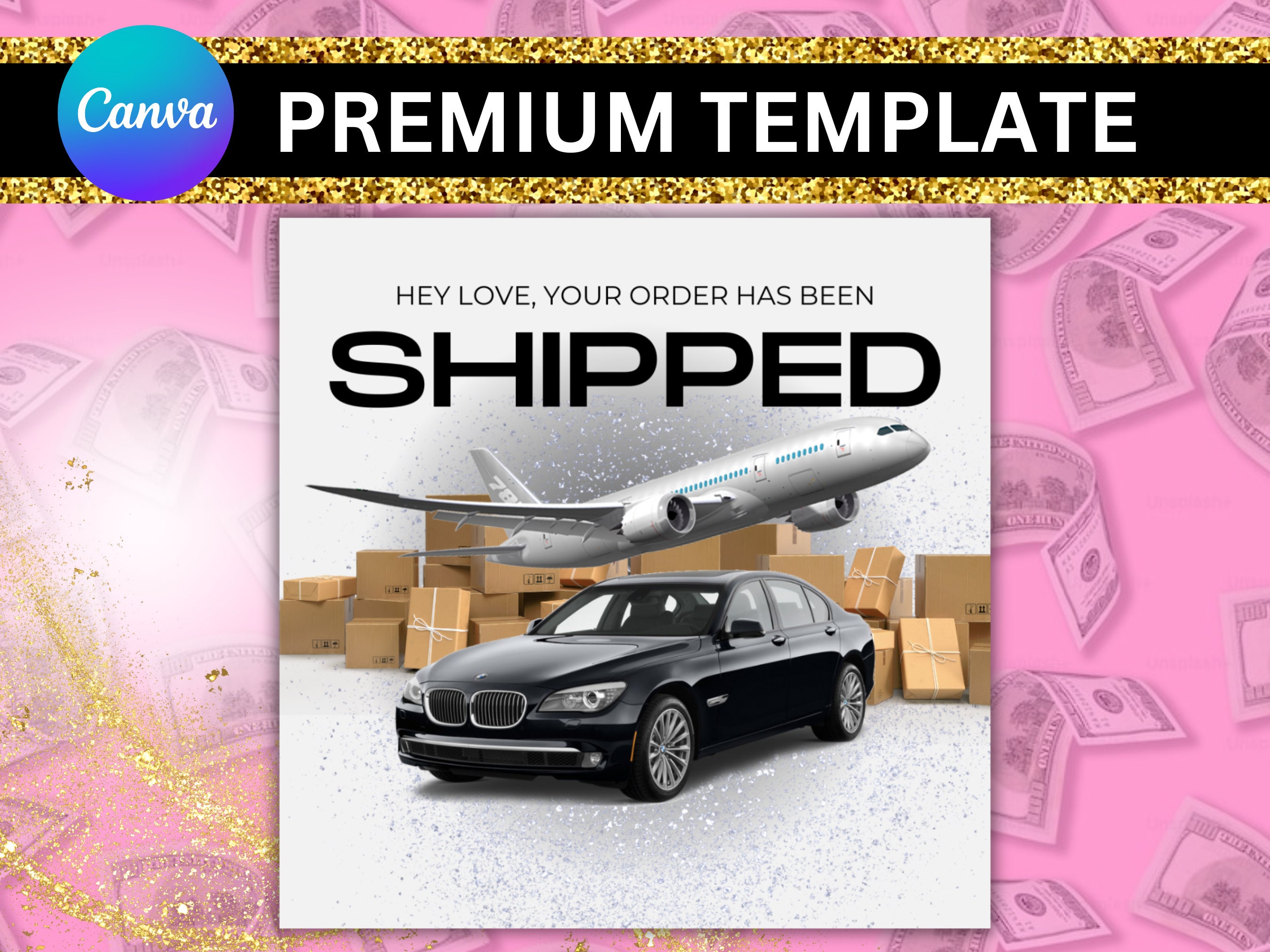 Orders Shipped Flyer, DIY Flyer Template Design, Shipping Label Flyer ...