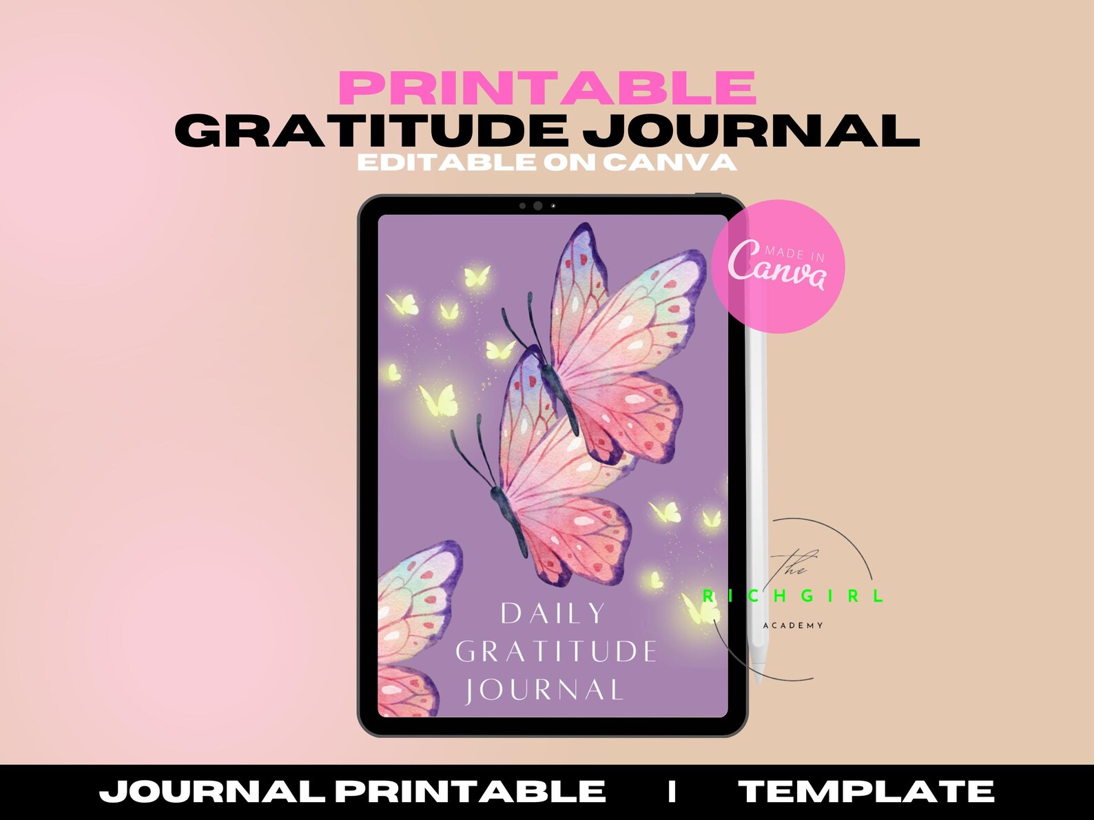 Gratitude Journal,canva Template,gratitude Planner,editable Gratitude ...