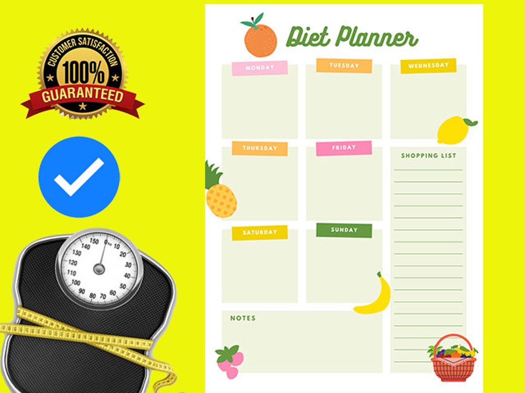 Diet Planner, Meal Planner, Food Planner - Etsy