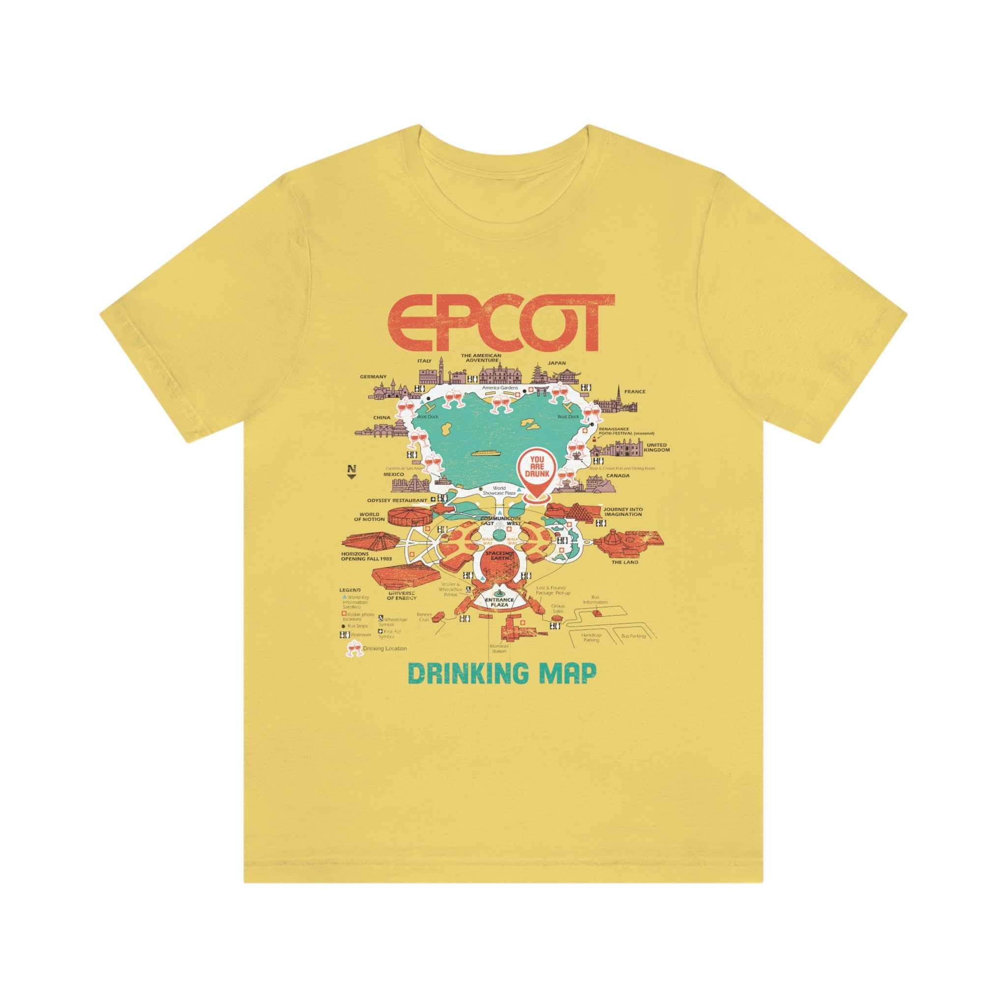 Epcot Drinking World Showcase Checklist Shirt, You are Drunk Map ...