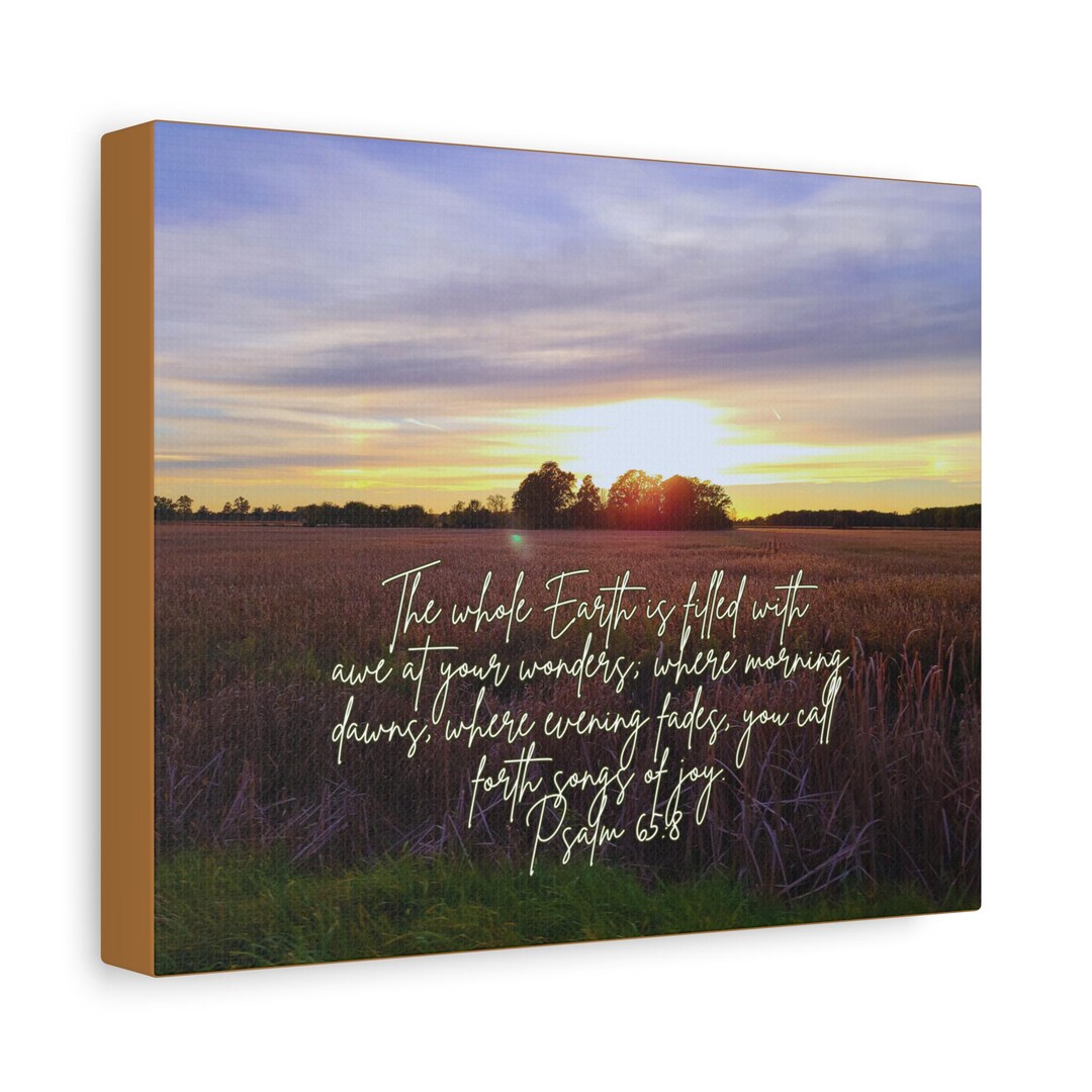 Canvas Wall Art, Psalm Sunset Bible Verse Wall Decor, Inspirational ...