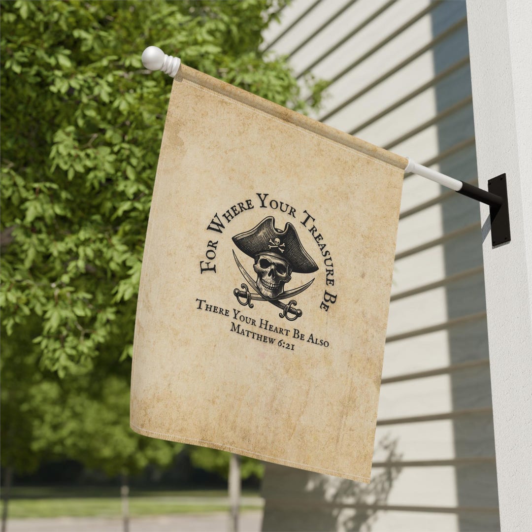 House Banner, Pirate Flag Funny Christian Outdoor Home Decor, Garden ...