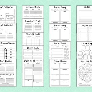 Goal Planner Bundle, Printable Goal Setting Worksheet, Goal Tracker ...