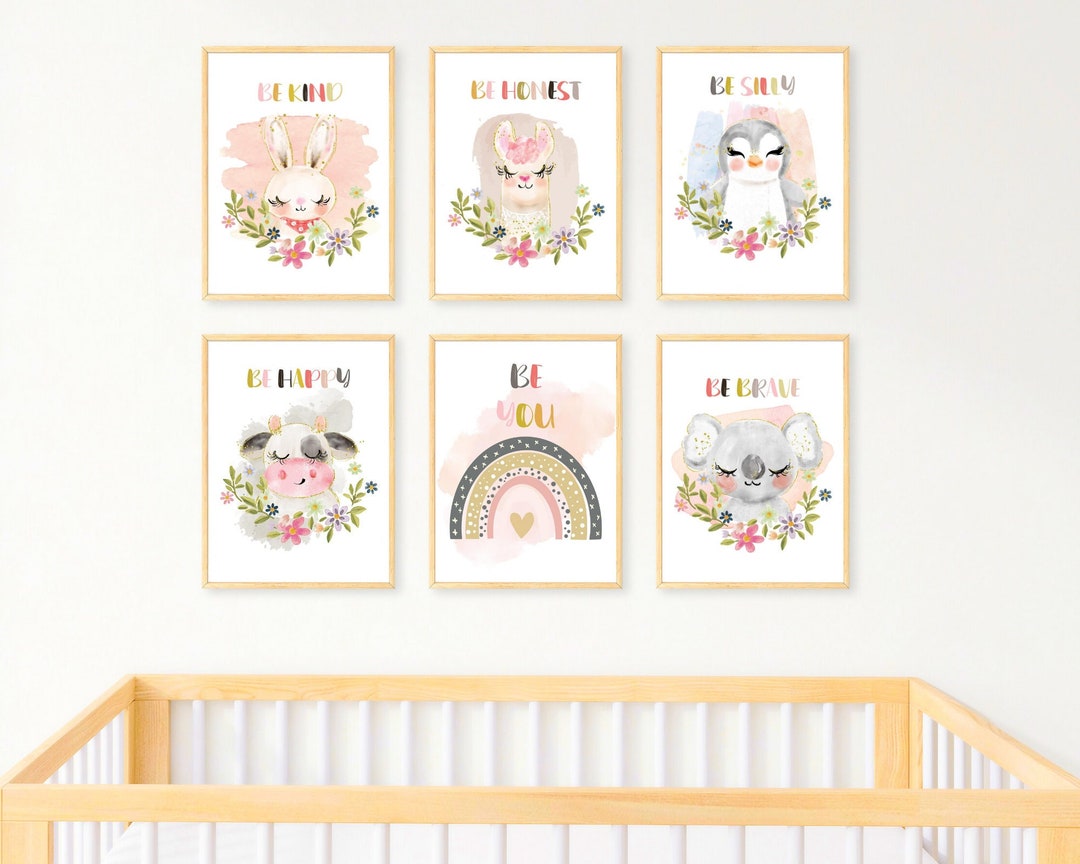 Cute Printable Baby Animal Wall Art Set of 6 Nursery - Etsy