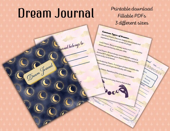 Dream Journal Printable Tracker Pages. Dream Interpretation | Etsy