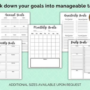 Goal Planner Bundle, Printable Goal Setting Worksheet, Goal Tracker ...