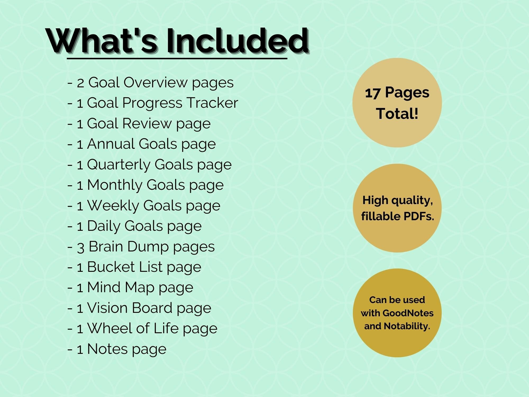 Goal Planner Bundle, Printable Goal Setting Worksheet, Goal Tracker ...