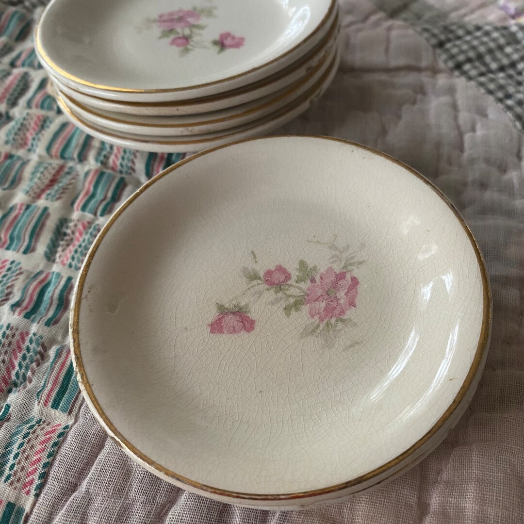 Antique Tiny Butter Pat Plate Set of Two - Etsy