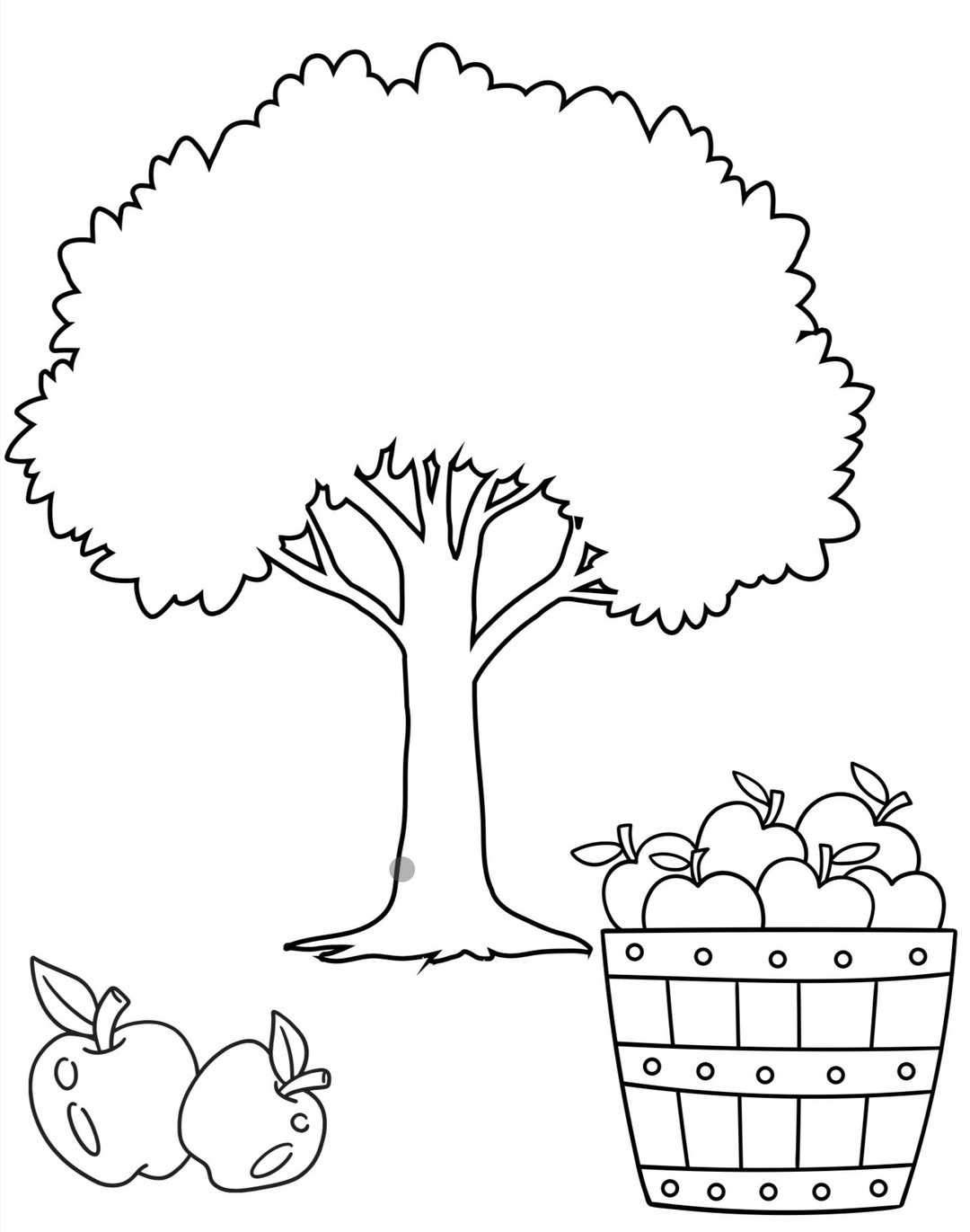 Fall Halloween Coloring Page Apple Picking - Etsy
