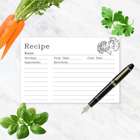 3 Recipe Cards 4x6 Recipe Cards Printable Recipe Cards - Etsy