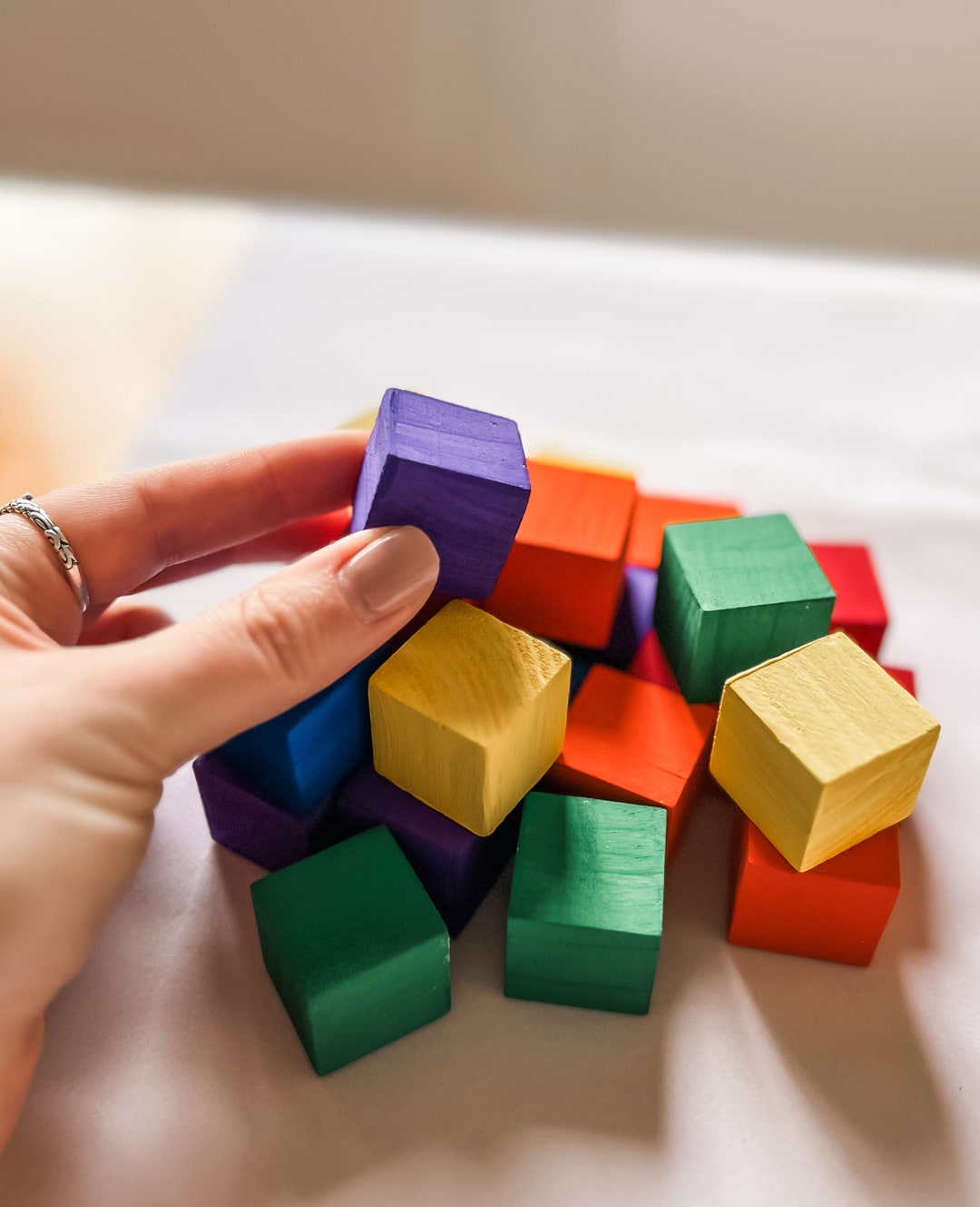 Rainbow Stained Blocks Set | Loose Parts | Toddler Toy | Fine Motor ...