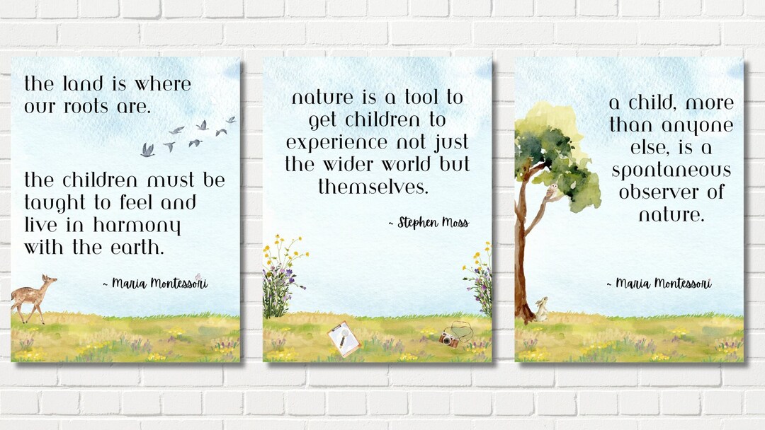 Montessori Classroom or Home Poster Set of 3 | Nature | Education ...
