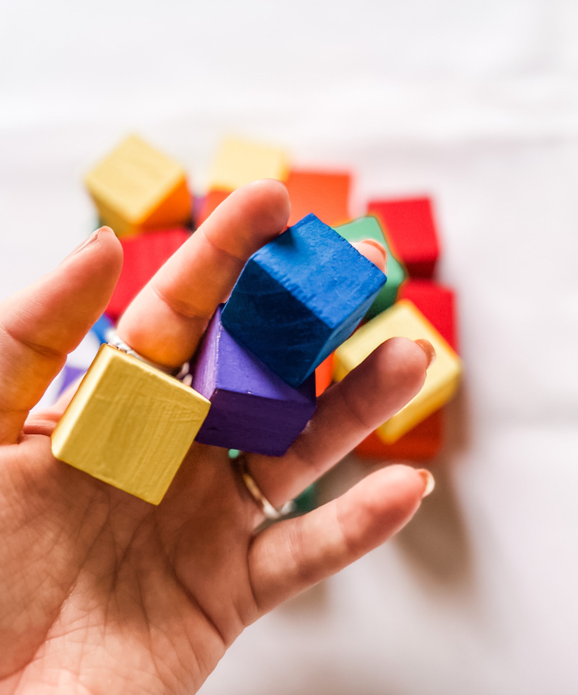 Rainbow Stained Blocks Set | Loose Parts | Toddler Toy | Fine Motor ...