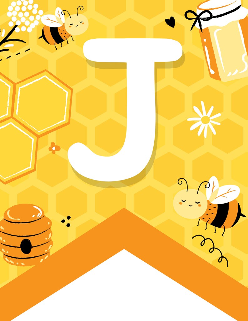 Bee Theme Alphabet Letter Posters Printable Teaching - Etsy