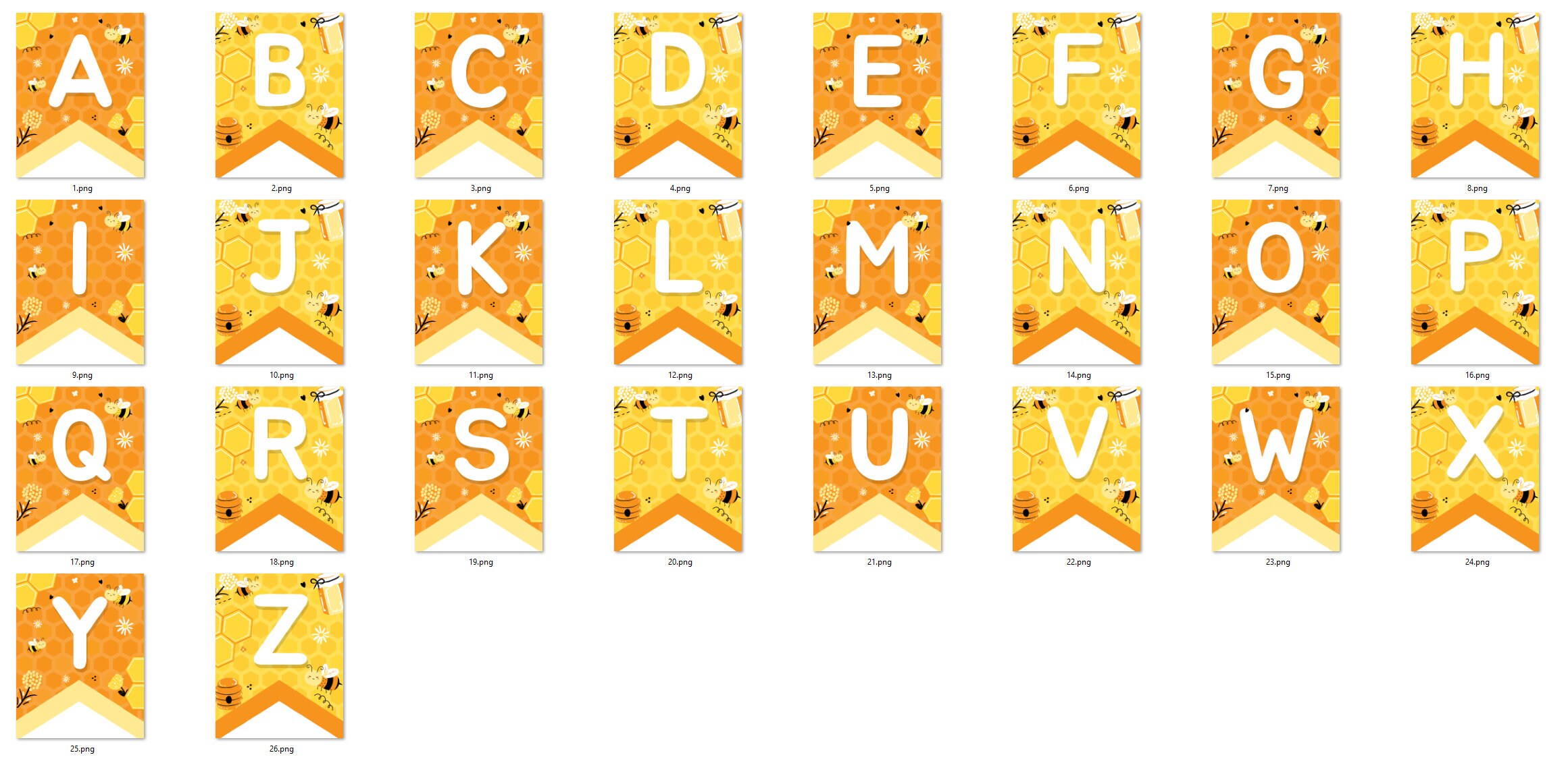 Bee Theme Alphabet Letter Posters Printable Teaching - Etsy