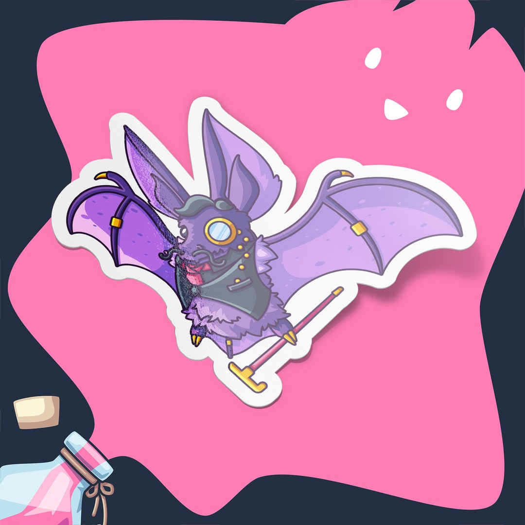 Cute Bat Sticker, Goth Stickers, Kawaii Bat, Funny Bat Sticker - Etsy