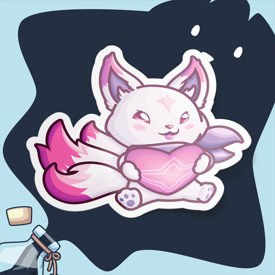Ahri League of Legends Stickers, Ahri Sticker, Star Guardian Ahri, Cute ...