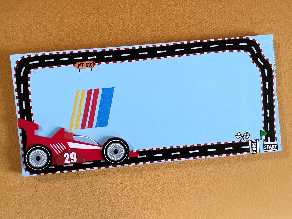 RACE CAR | Hand Painted Name Sign | Custom | Boy Room | Nursery | Room ...