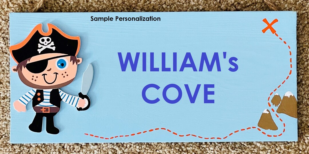 Pirate Theme Hand-painted Custom Sign | 3D Personalize Wooden Sign ...