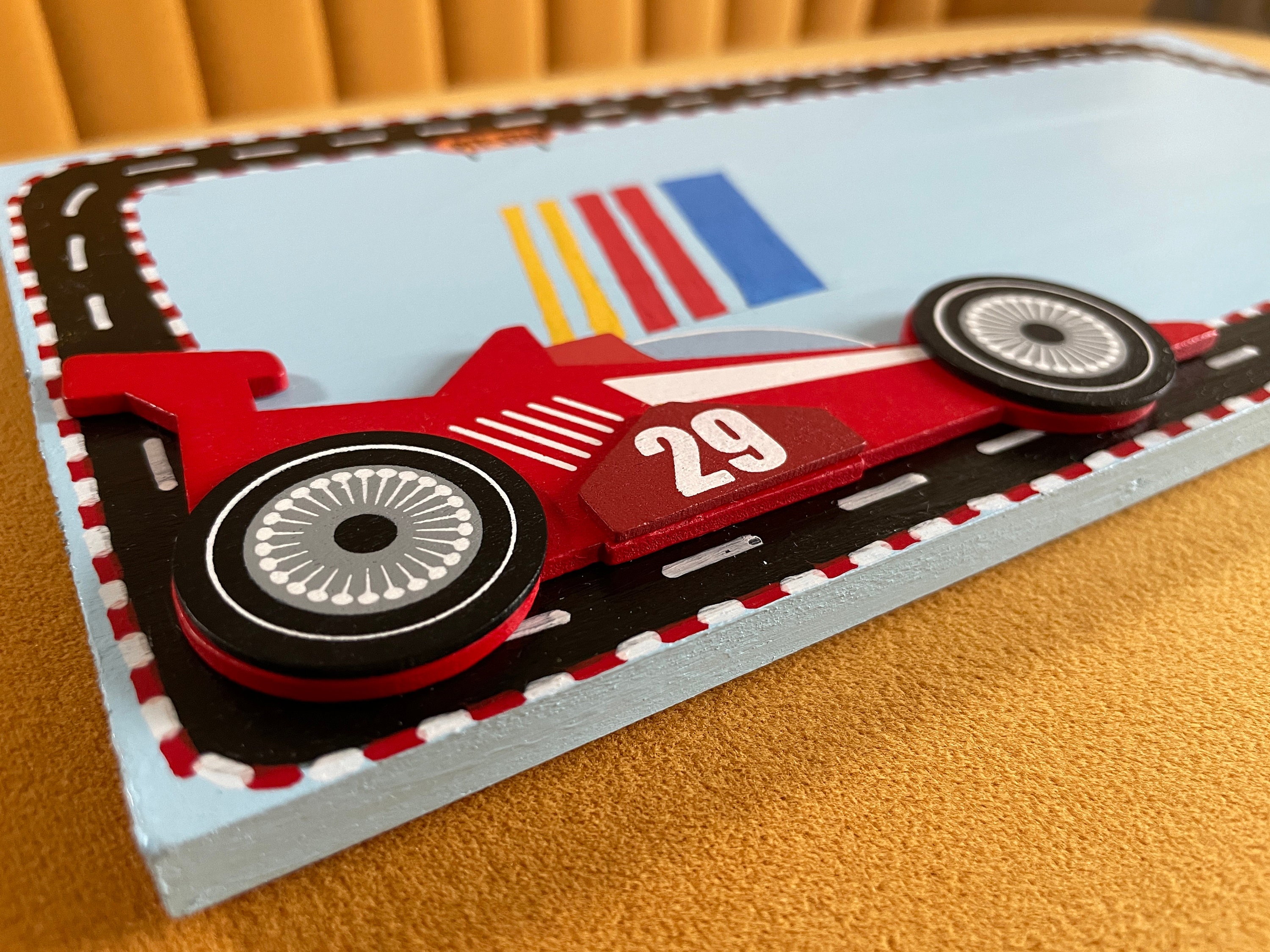 RACE CAR | Hand Painted Name Sign | Custom | Boy Room | Nursery | Room ...
