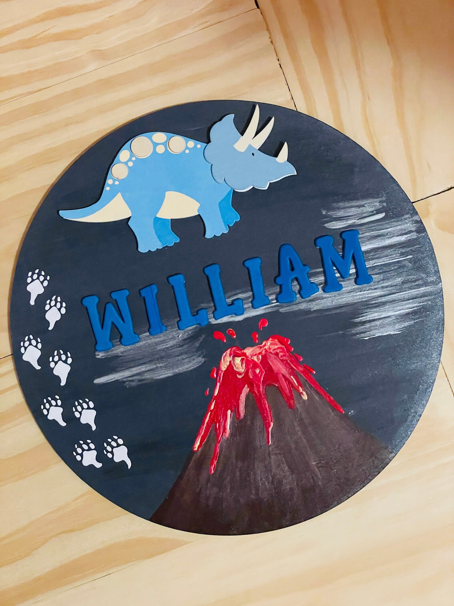 DINOSAUR Theme Hand-painted Custom Sign | Personalize Wooden 3D Name ...