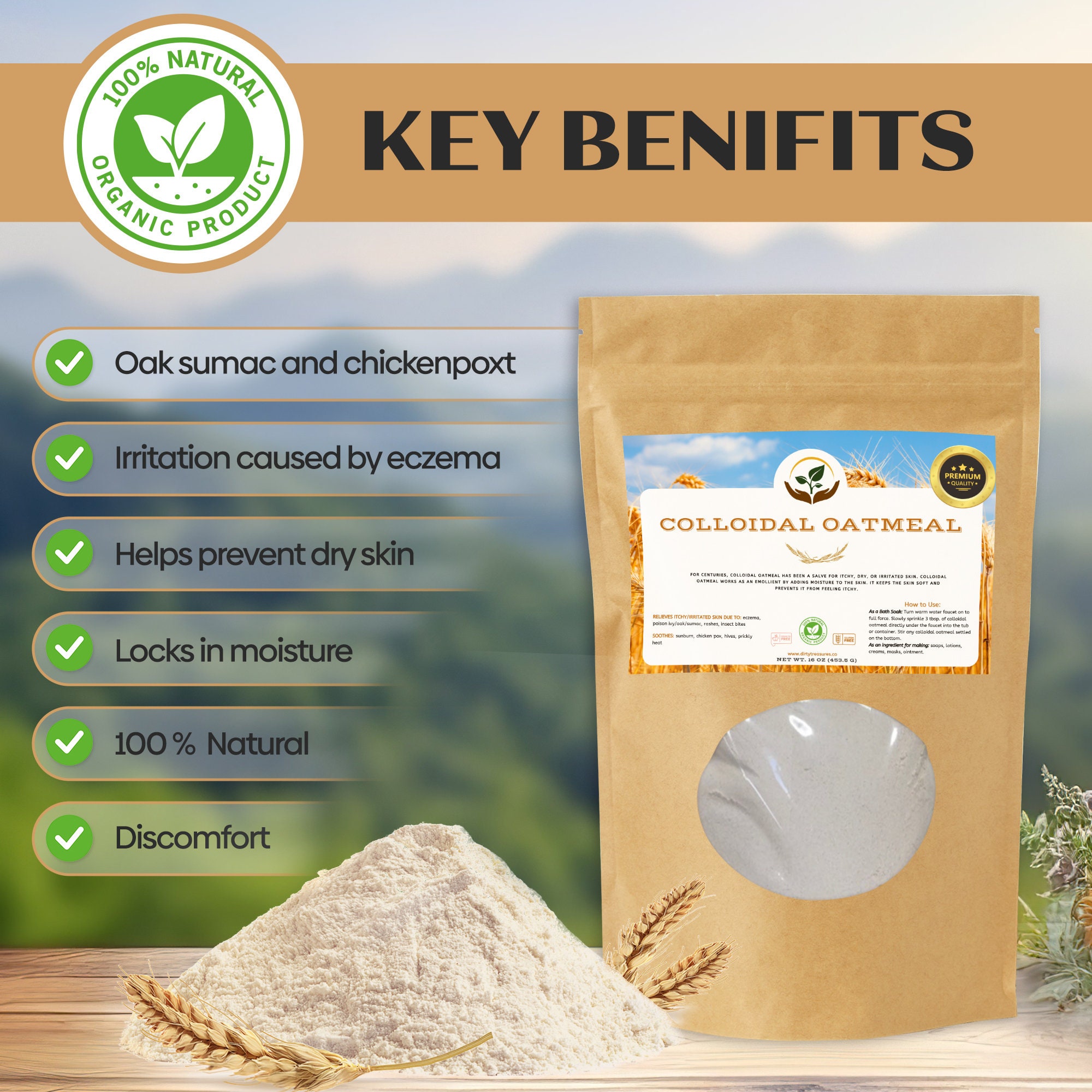 Organic Colloidal Oatmeal for Dry Itchy Skin | Colloidal Oatmeal for ...