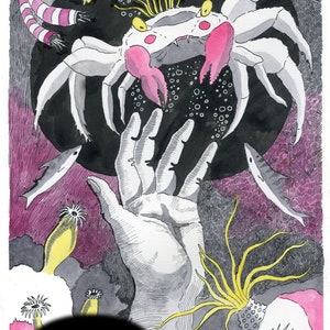 Surreal Underwater Scene With Vampire Crab Downloadable Art Print - Etsy