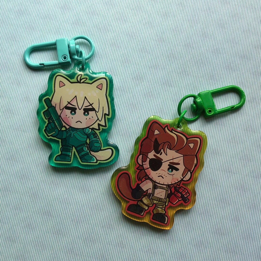 2 Metal Gear Catboy Keychains Raiden Pliskin Venom Snake Big Boss - Etsy