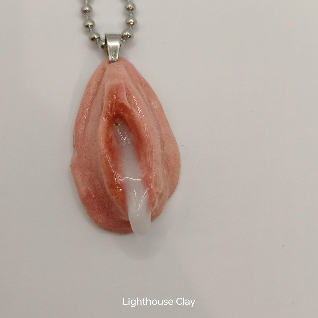 Creampie Cum Dripping Vulva Vagina Yoni With Labia Handmade and Sculptured Polymer Clay Pendant ...