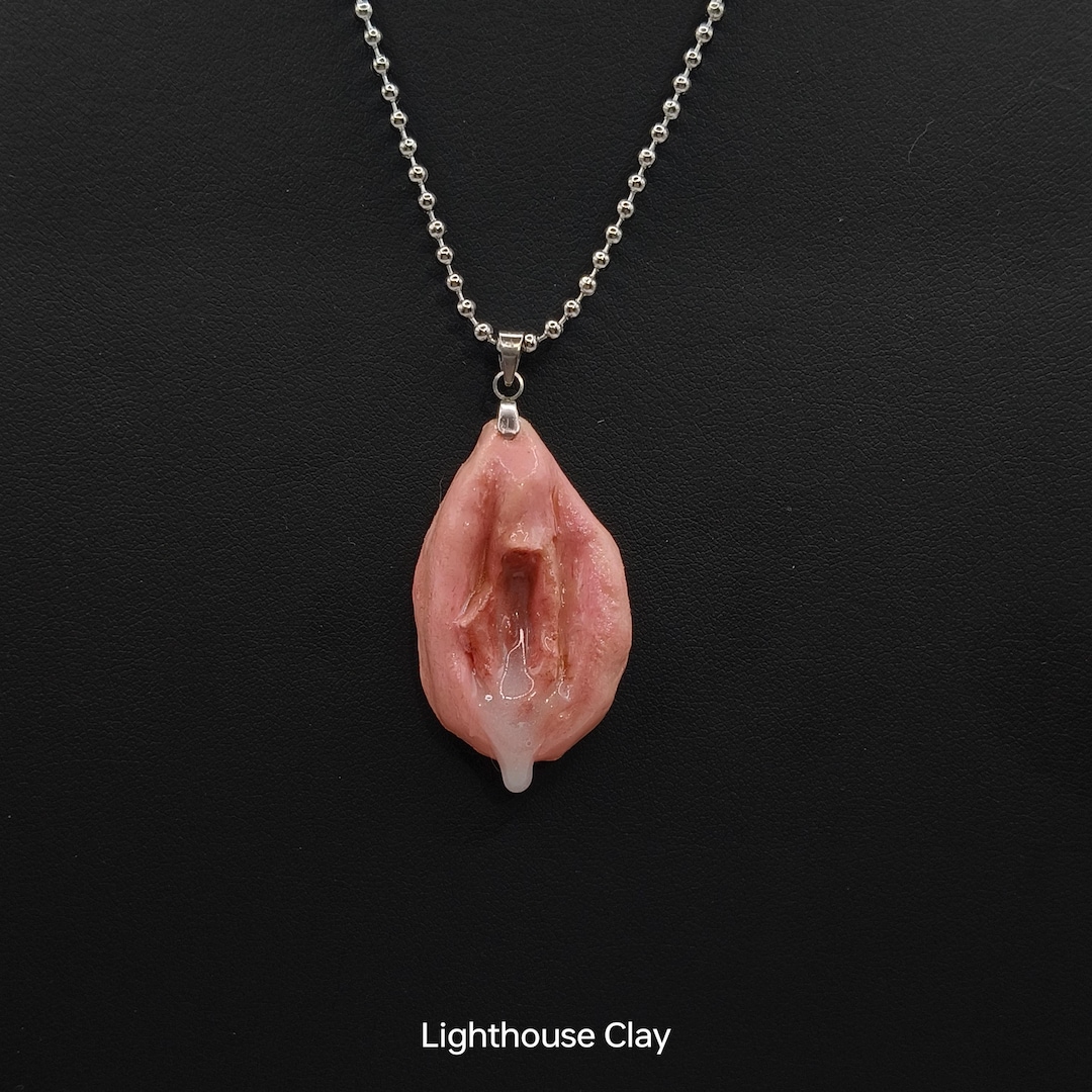 Standard Creampie Cum Vulva Vagina Yoni With Labia Handmade and Sculptured Polymer Clay Pendant ...