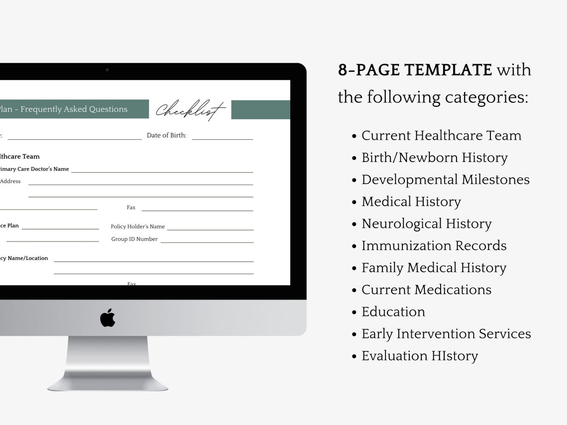 IEP FAQ Checklist | 504 Plan | Infant | Child | Medical History FAQ - Etsy