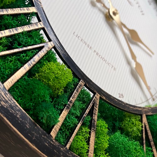 Moss Clock Moss Wall Art Wall Decor Vintage Round Clock - Etsy UK