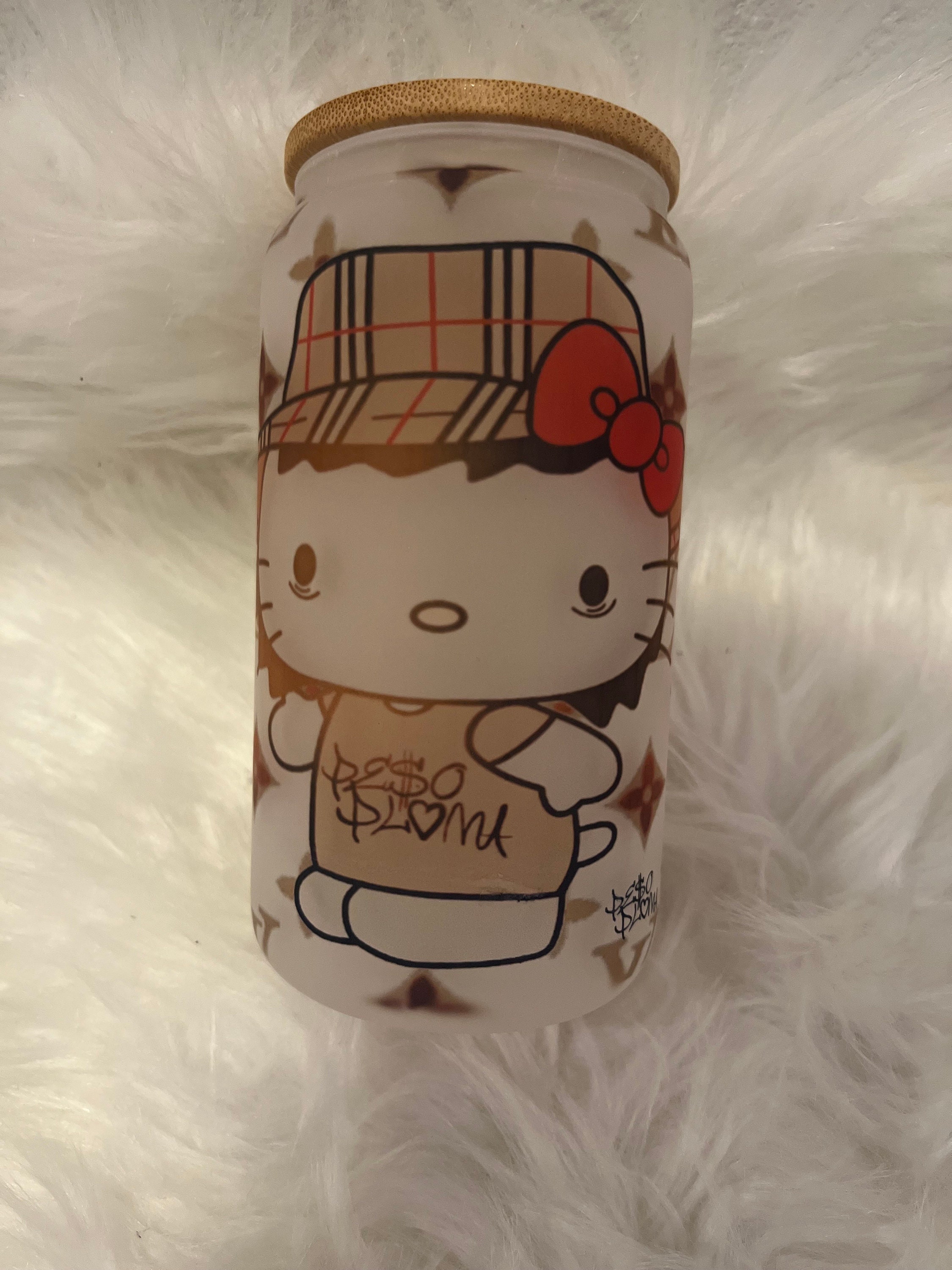 Hello Kitty Peso Pluma Bamboo Lid Glass Tumbler - Etsy Canada