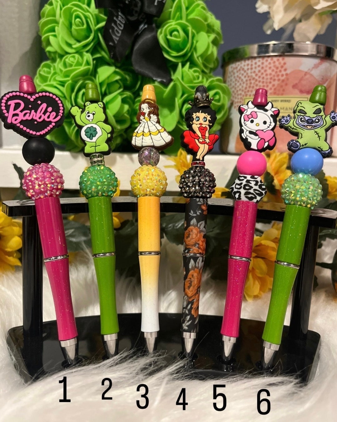 Character Custom Made Beaded Pens Character/themed Pens - Etsy