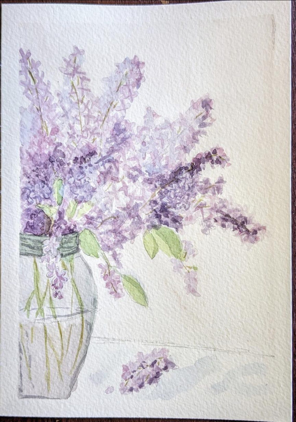 Hand Painted Flower Greeting Card - Etsy
