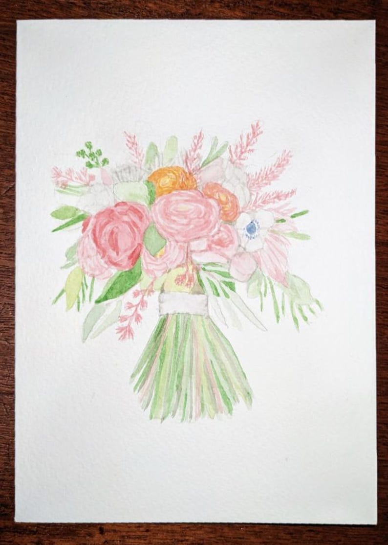 Hand Painted Flower Greeting Card - Etsy