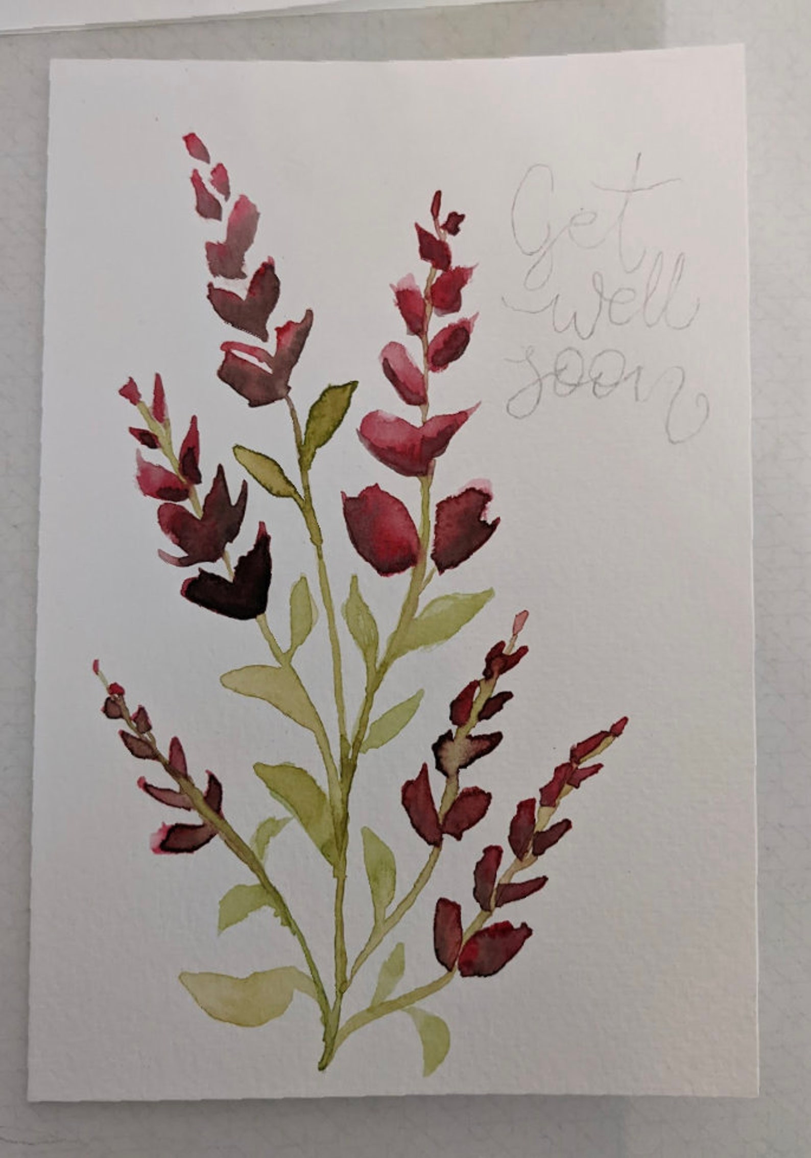 Hand Painted Flower Greeting Card - Etsy