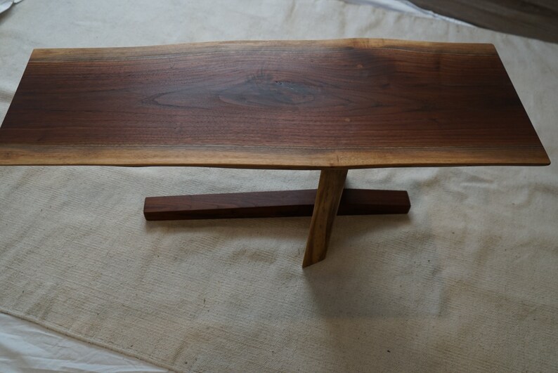 Live-edge Wood Table, Walnut Slab, Wood Coffee Table, Mid-century ...