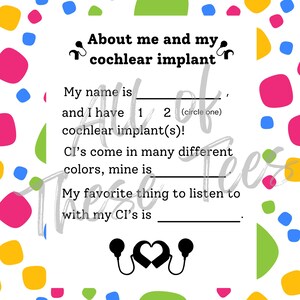 Cochlear Implant Worksheets Digital Download Only - Etsy