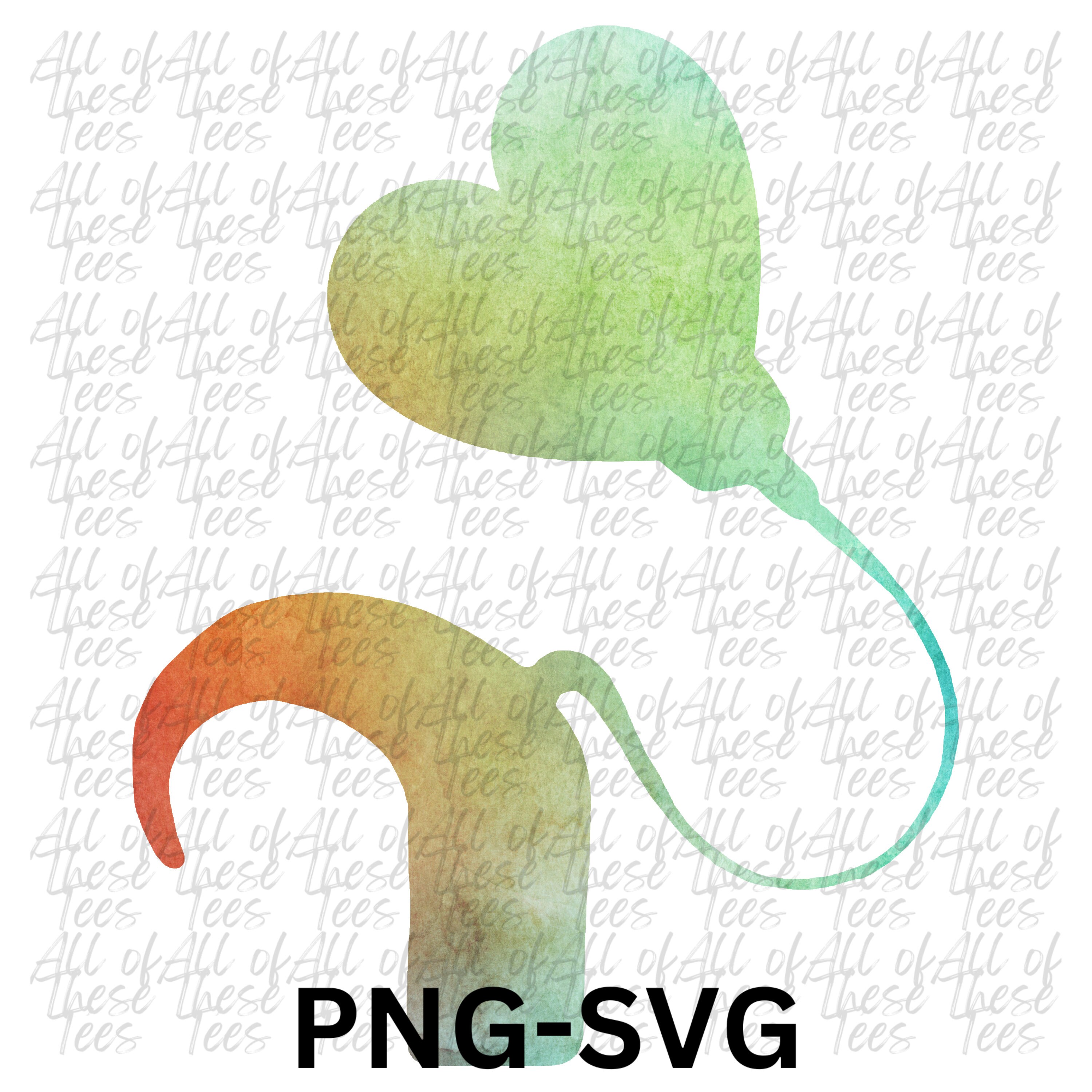 Cochlear Implant Water Color Rainbow With Heart PNG SVG Instant Digital ...
