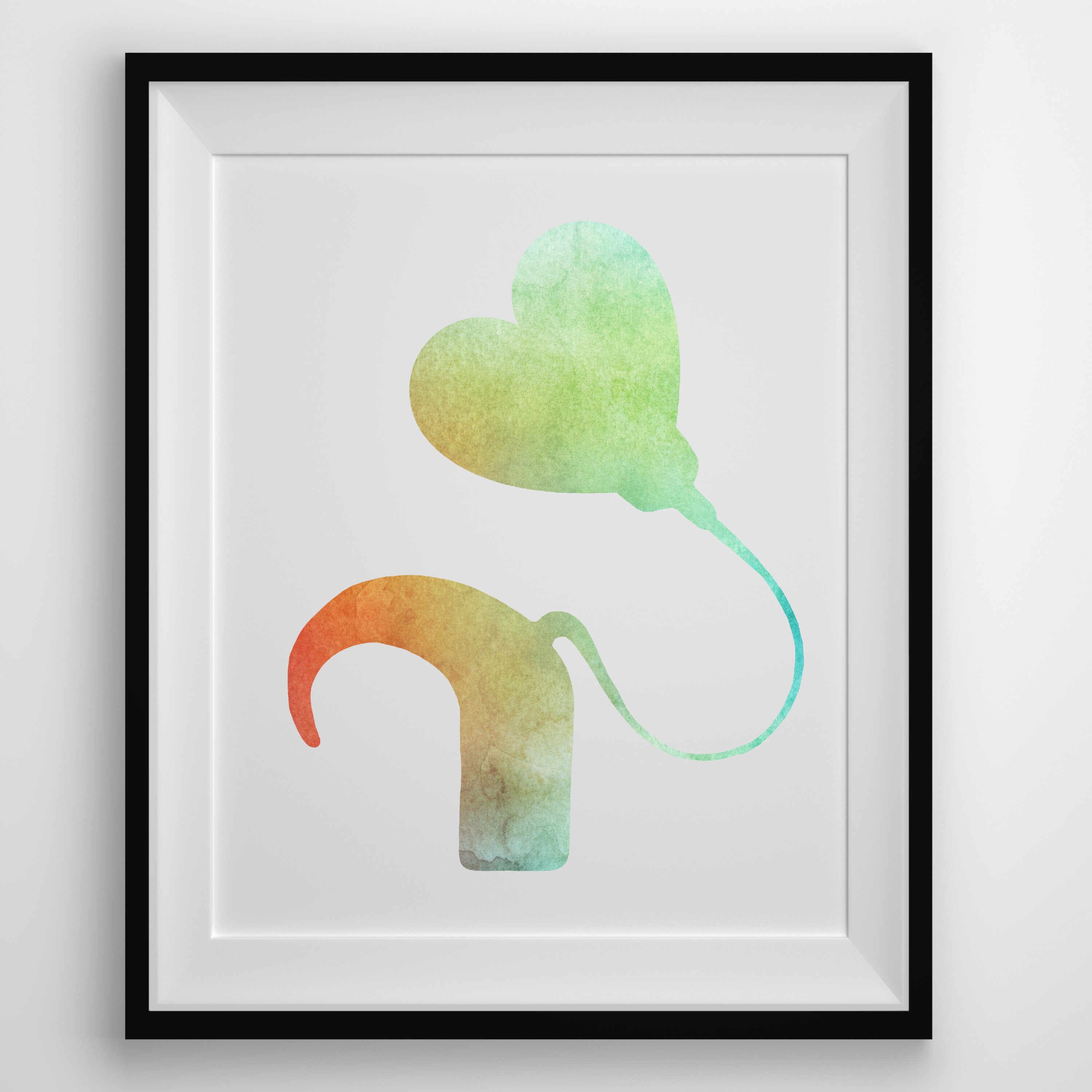 Cochlear Implant Water Color Rainbow With Heart PNG SVG Instant Digital ...