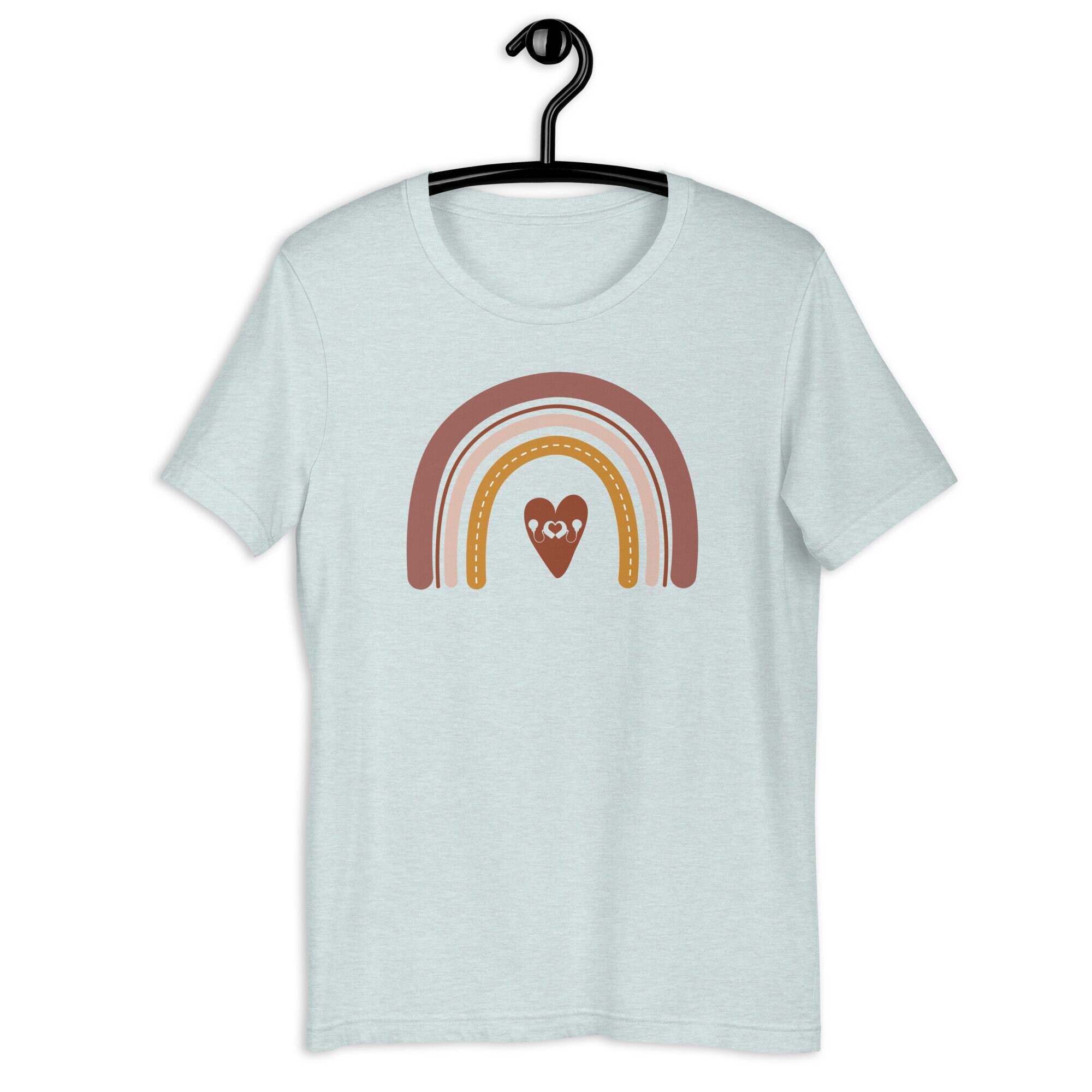 Adult Cochlear Implant Boho Rainbow With Heart Tshirt - Etsy