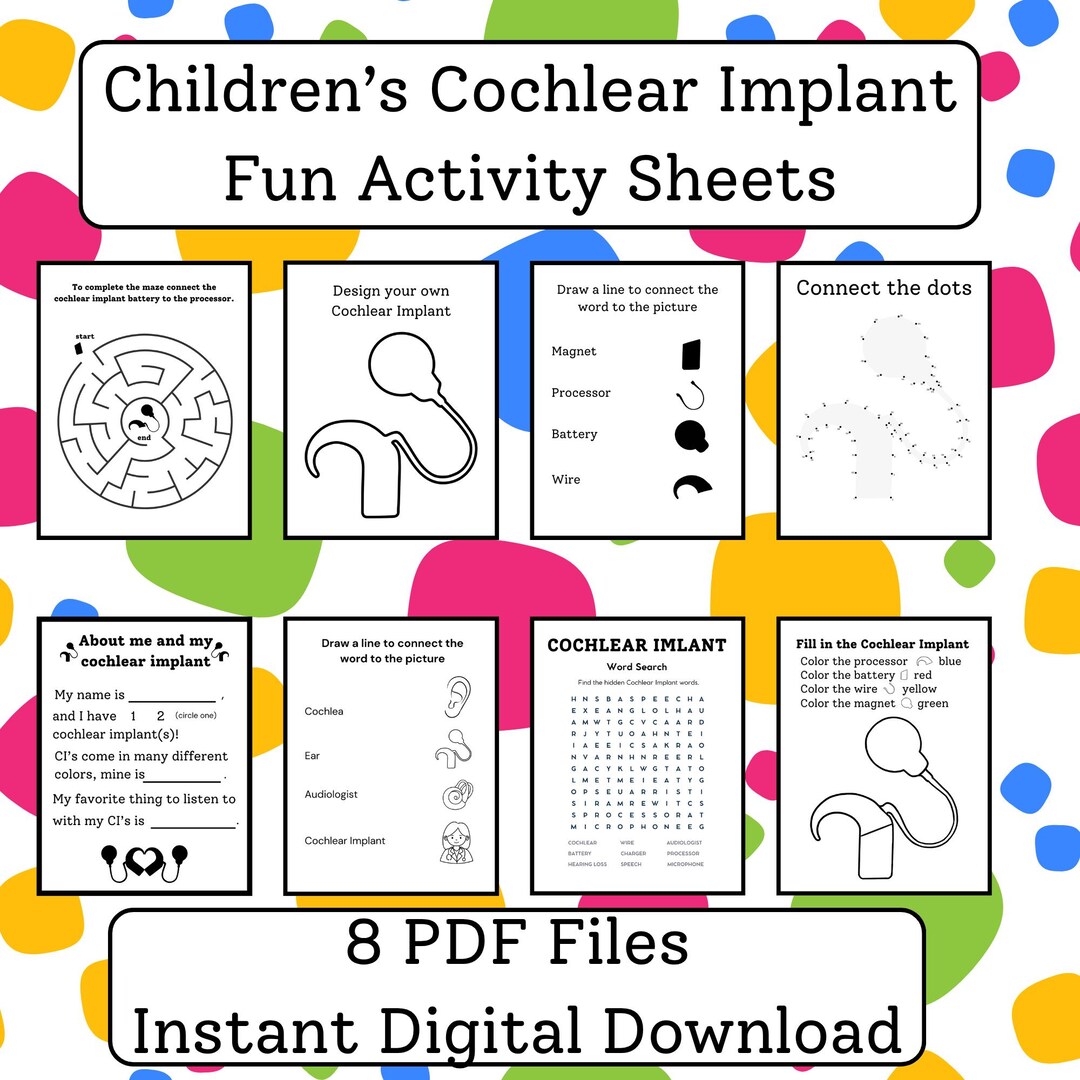 Cochlear Implant Worksheets Digital Download Only - Etsy