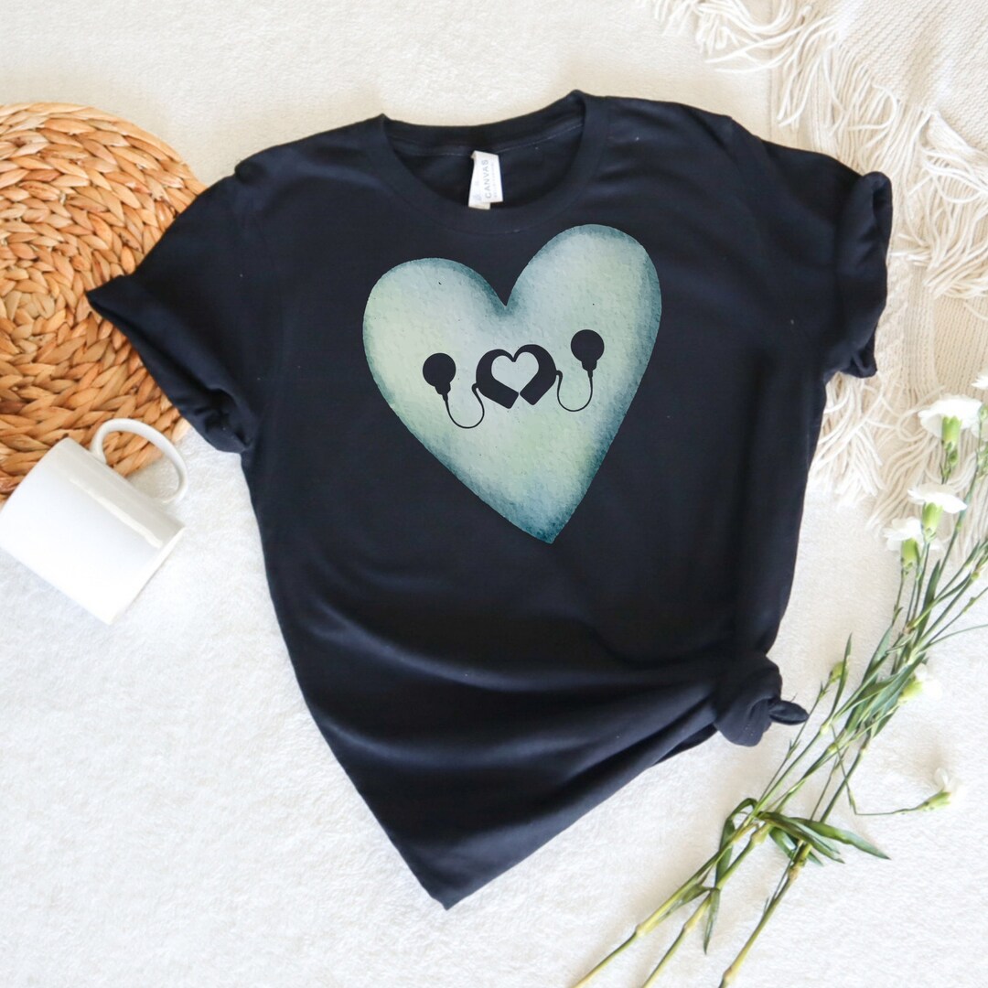 Adult Cochlear Implant Heart Against Blue Water Color Heart - Etsy